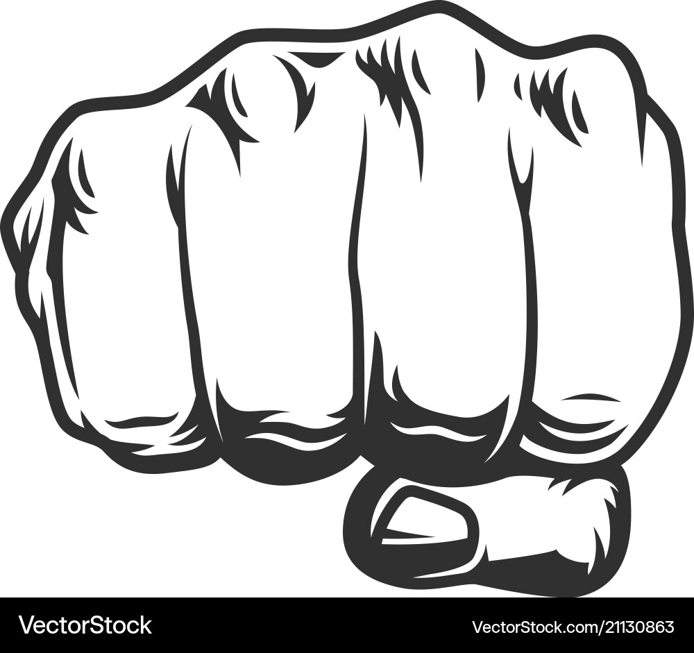 Vintage Fist Punch Symbol Royalty Free Vector Image