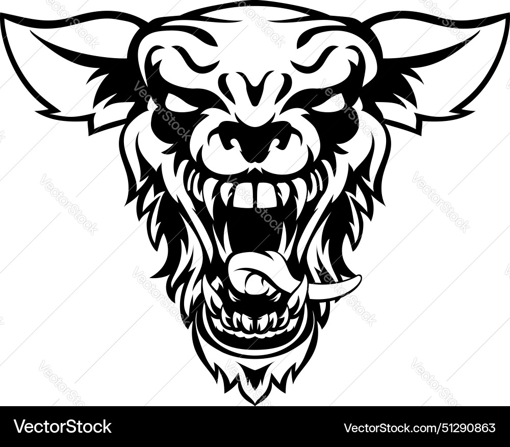 Wolf or werewolf mascot Royalty Free Vector Image