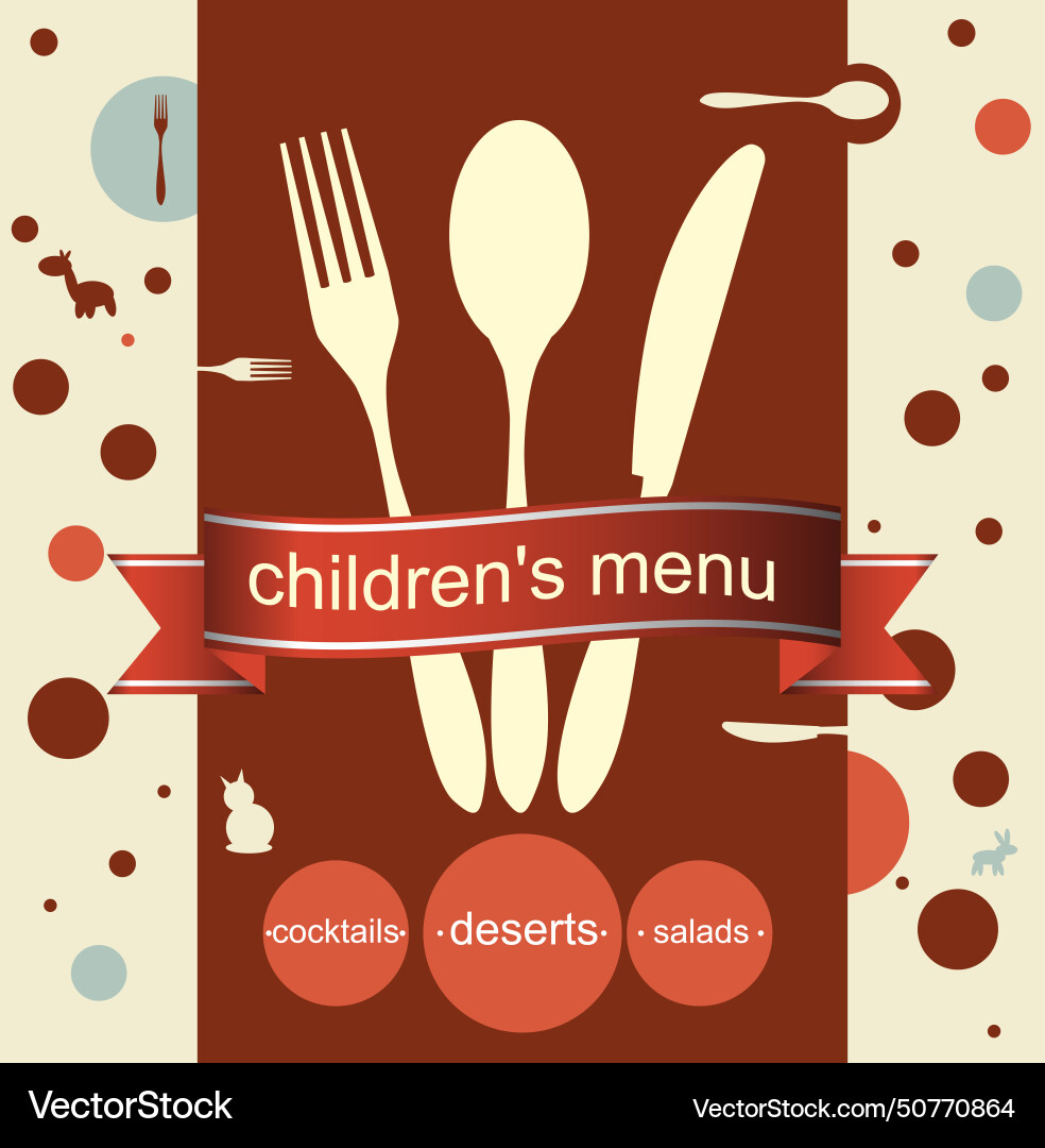 Children menu design Royalty Free Vector Image