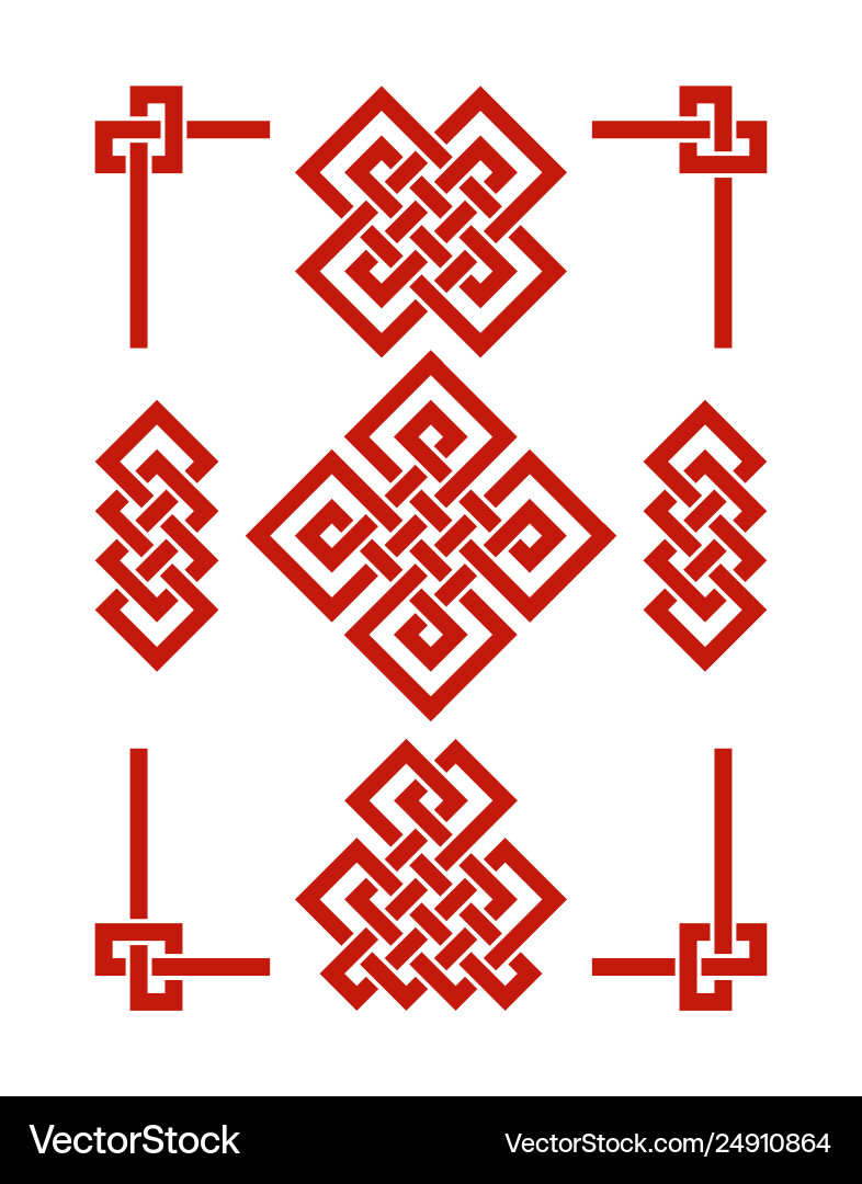 Chinese Knot Set - Infinity & Eternity Vector Image