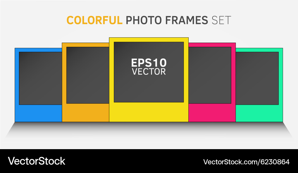 Colorful photo frame set Royalty Free Vector Image