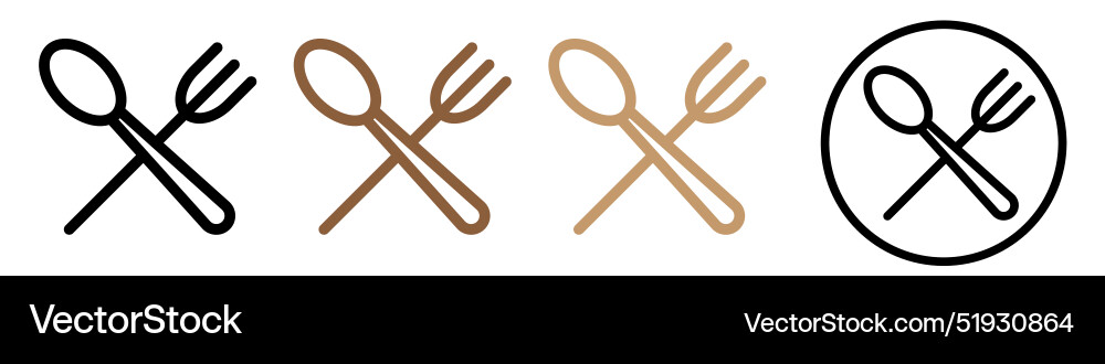 Dining cutlery set icon featuring spoon and fork Vector Image