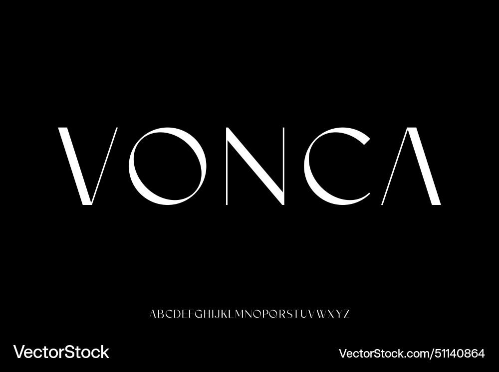 Elegant minimalist alphabet display font luxury Vector Image