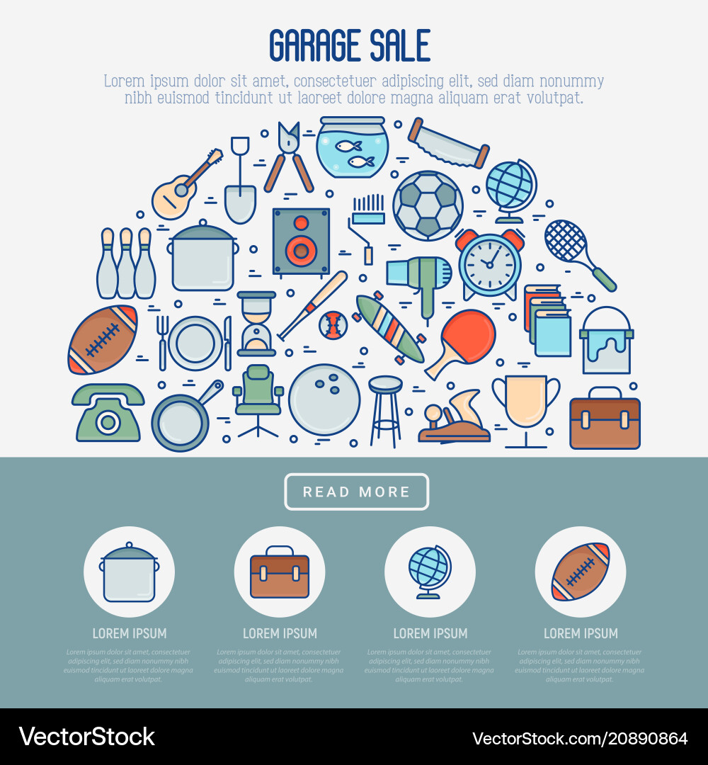 Garage Sale Marketplace Concept Royalty Free Vector Image