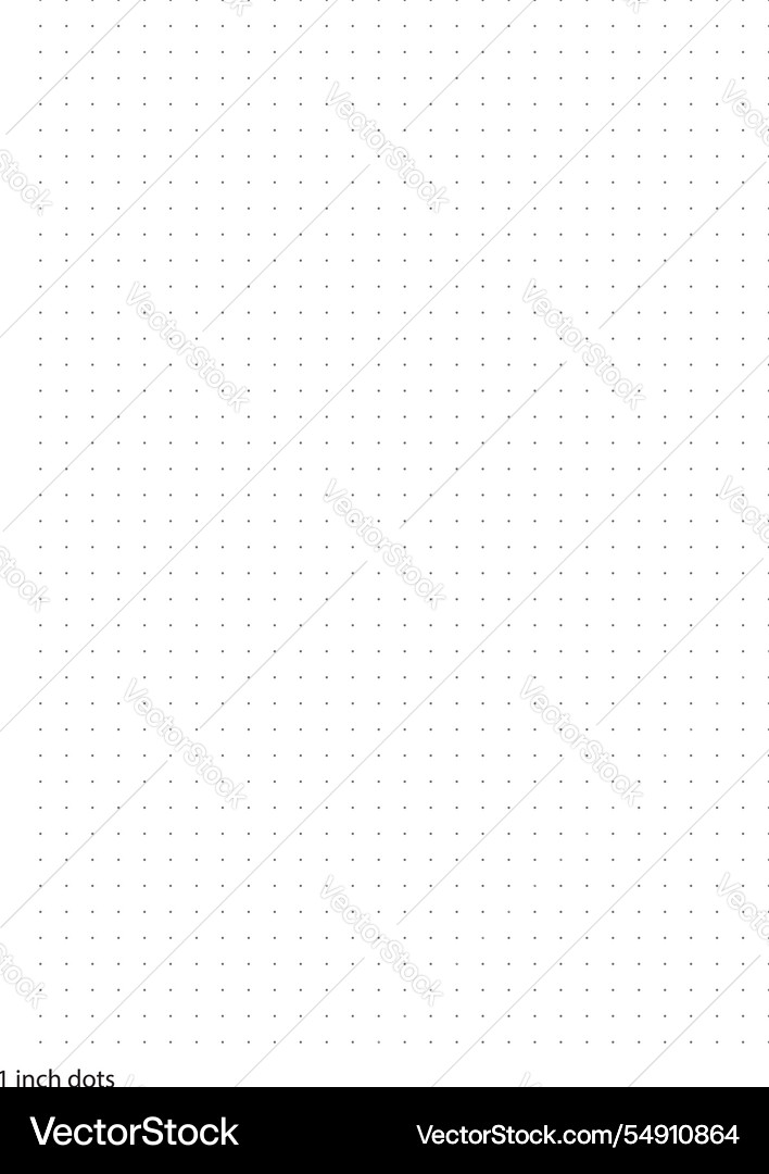 Graph paper 1 inch dots printable template a4 Vector Image