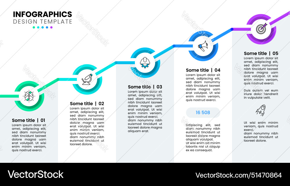 Infographic template growing chart with 5 steps Vector Image
