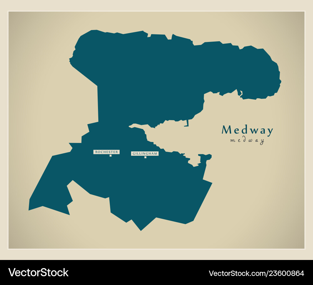 Modern map - medway unitary authority england uk Vector Image