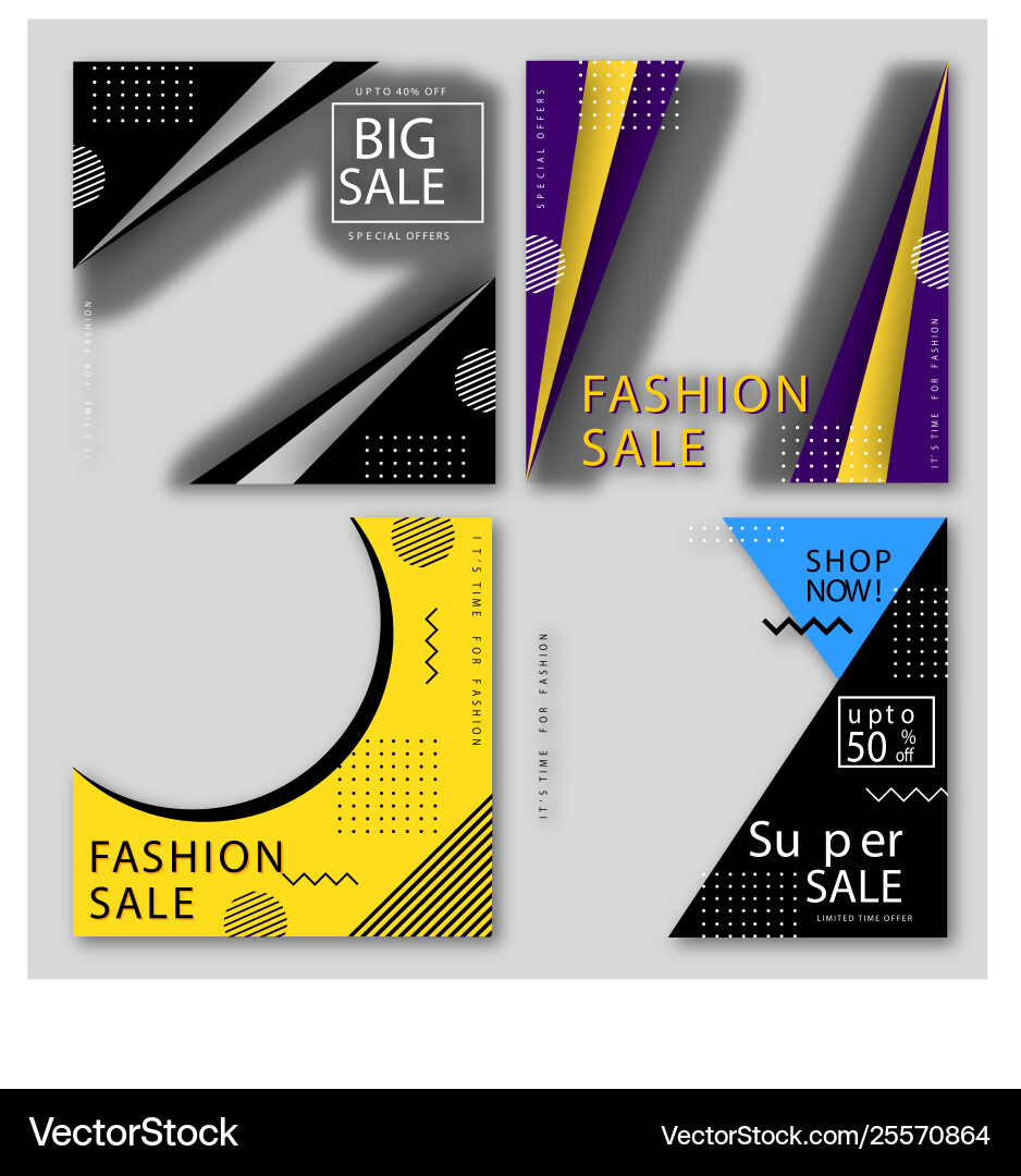 Modern sale banners collection Royalty Free Vector Image