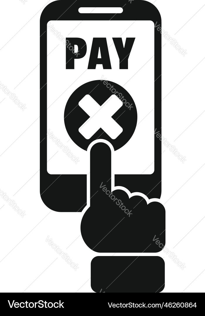 Phone cancel pay icon flat card error Royalty Free Vector