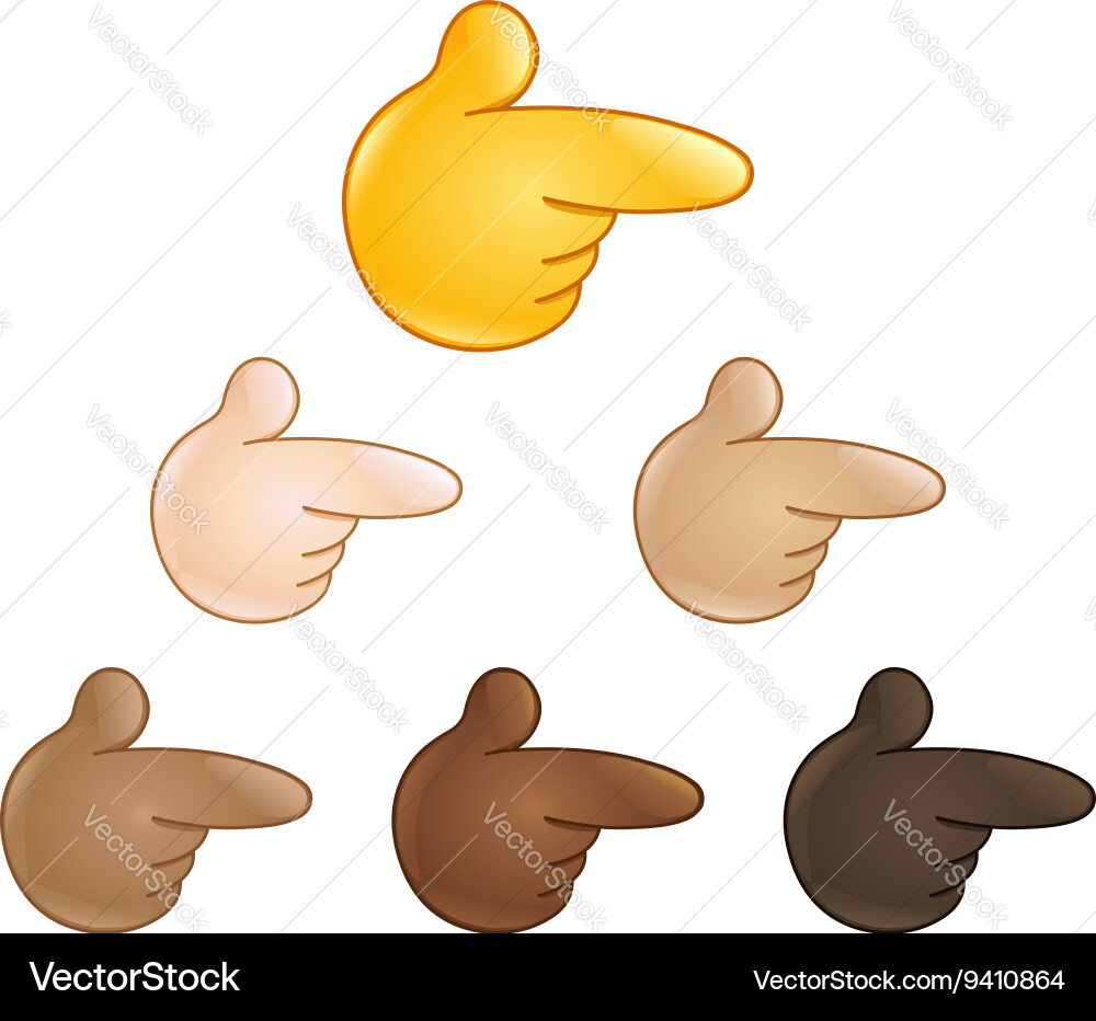 Right pointing backhand index emoji Royalty Free Vector