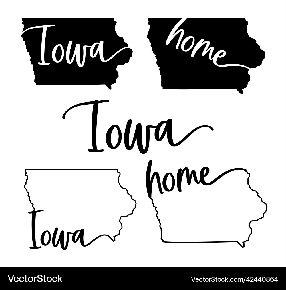 Stylized map of the us iowa state Royalty Free Vector Image