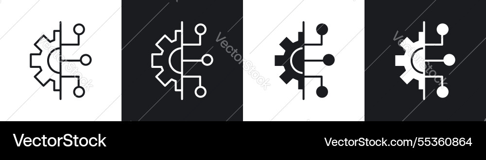 Transform icons collection in black and white Vector Image
