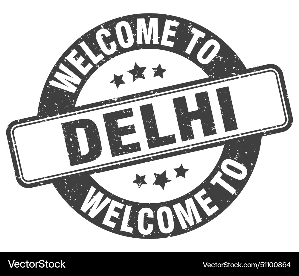 Welcome to delhi stamp round sign Royalty Free Vector Image