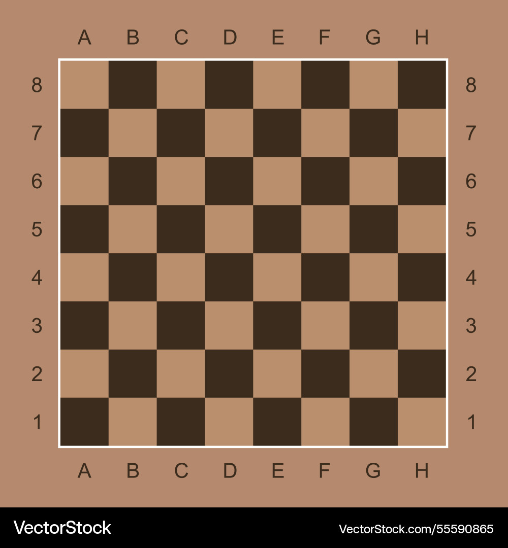 Brown chess board table game Royalty Free Vector Image
