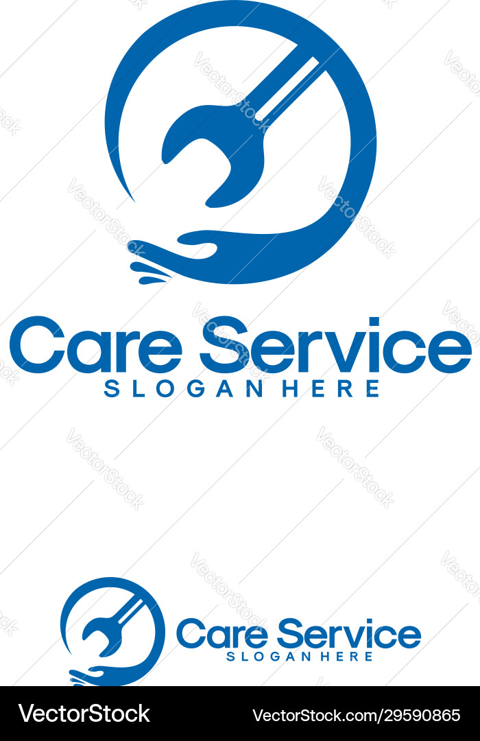 Care service logo designs double Royalty Free Vector Image