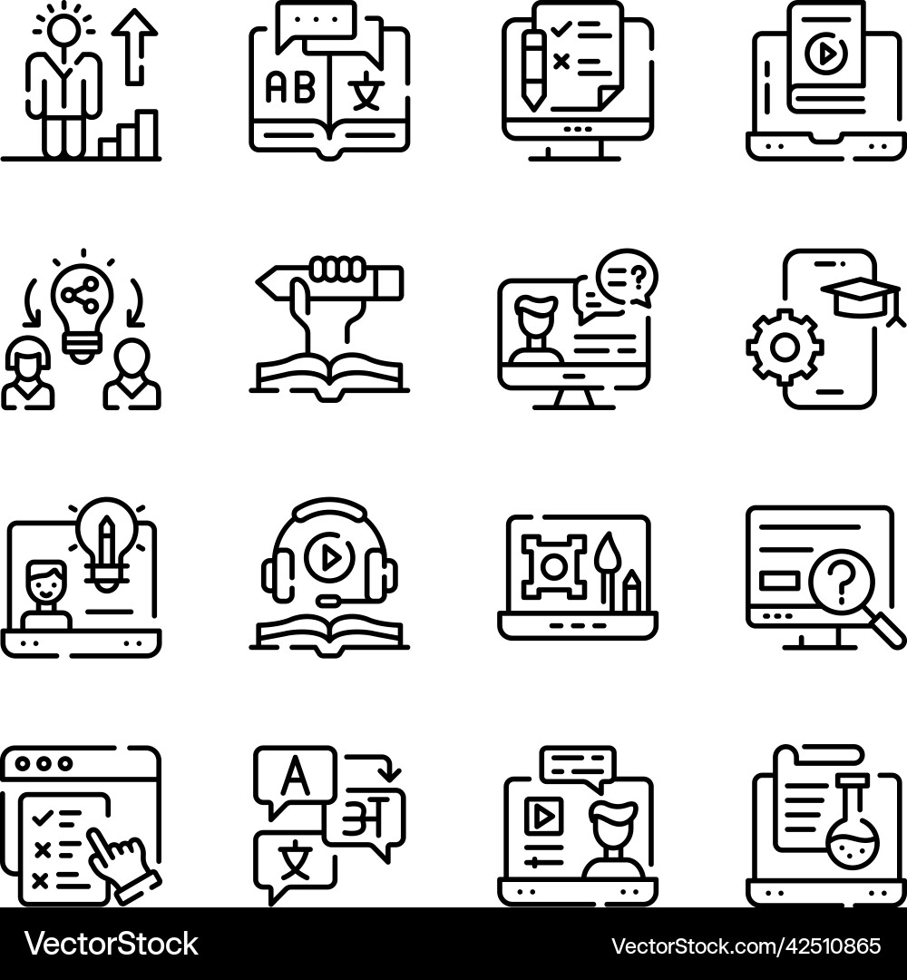 Education and knowledge doodle icons Royalty Free Vector
