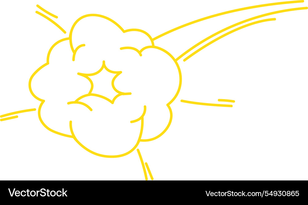 Explosion cloud lined doodle Royalty Free Vector Image