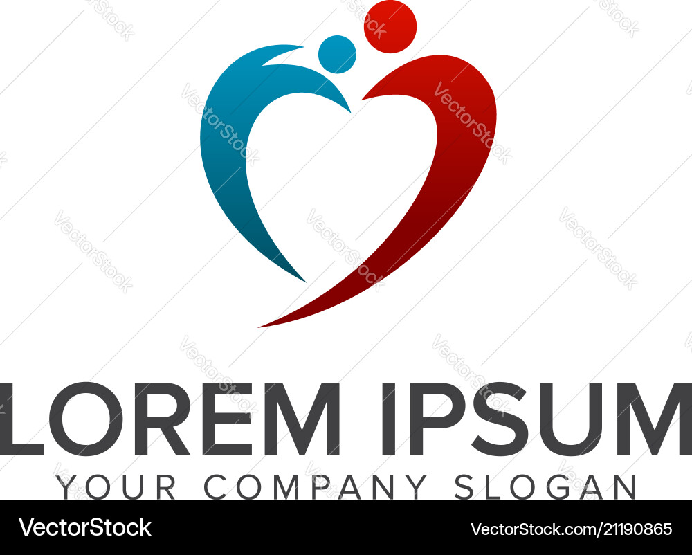 Love people logo care design concept Royalty Free Vector