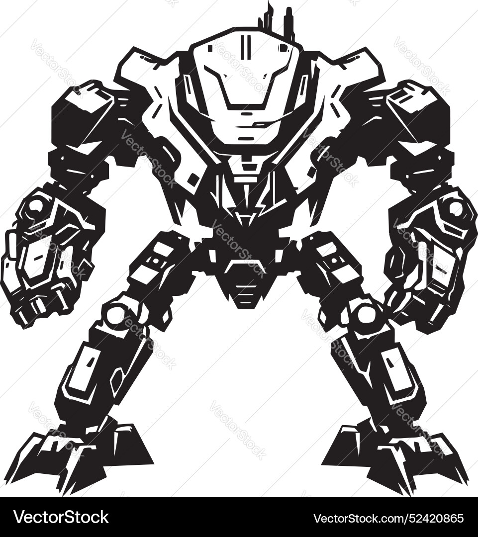 Mechanized vanguard black emblem icon armored Vector Image