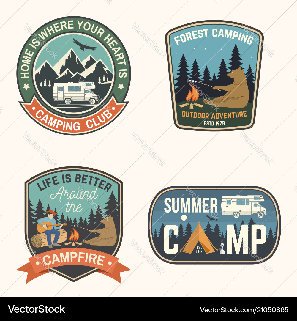 Summer camp concept Royalty Free Vector Image - VectorStock