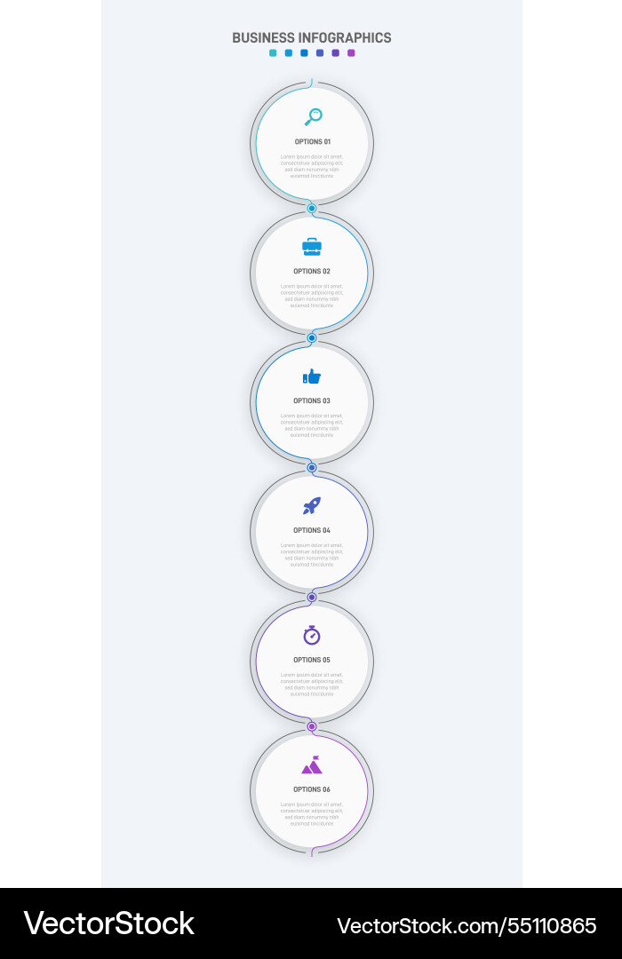 Vertical progress bar featuring 6 arrow-shaped Vector Image