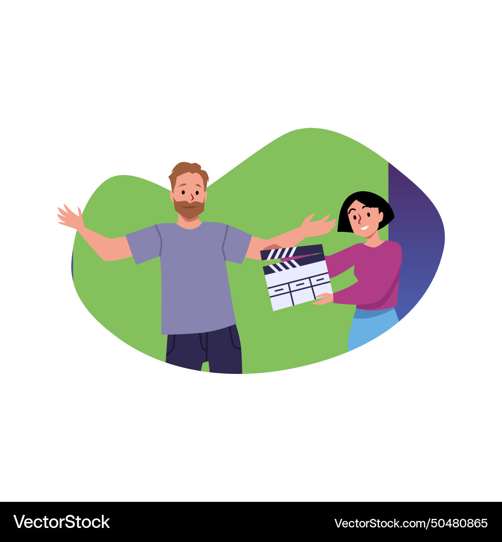 Video production multimedia industry man Vector Image