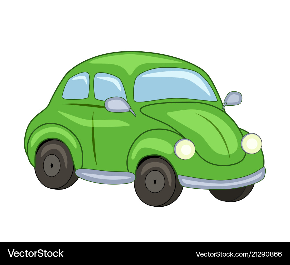 Adorable Cartoon Green Car Royalty Free Vector Image