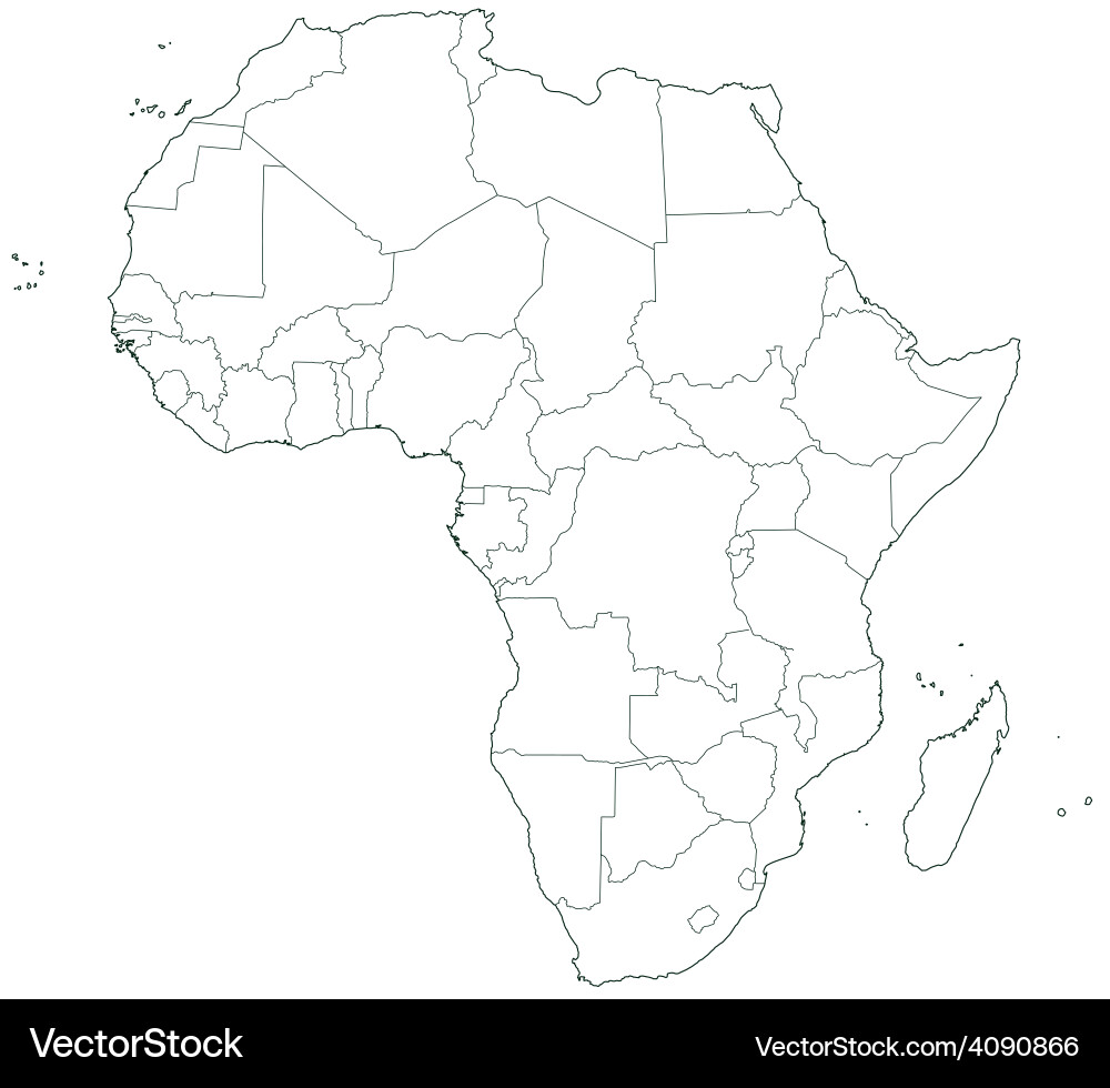 Africa Continent Map Royalty Free Vector Image
