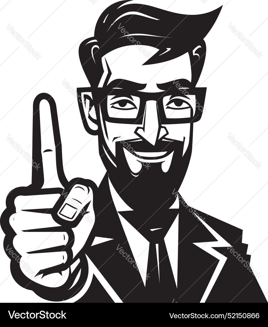 Animated gesture mans finger graphic symbolic Vector Image