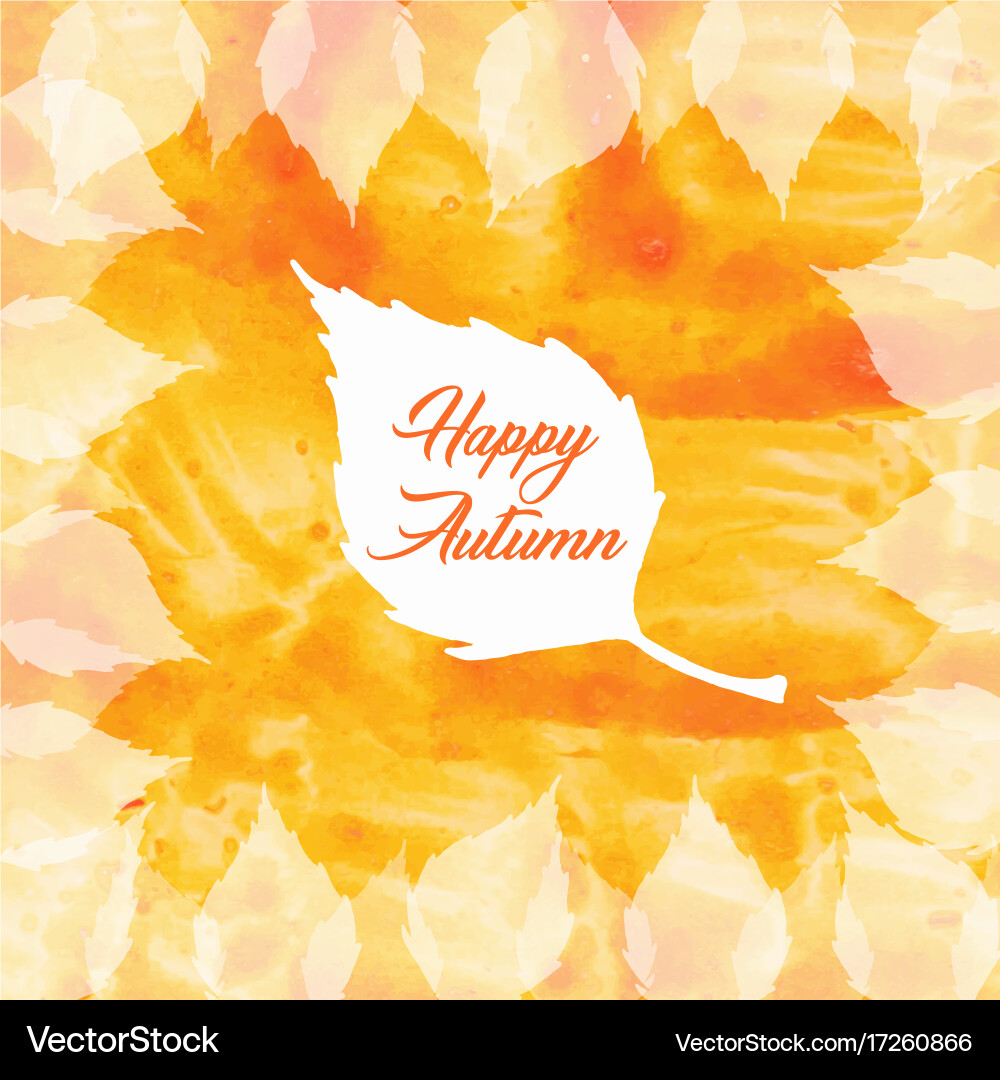 Autumn watercolor background Royalty Free Vector Image