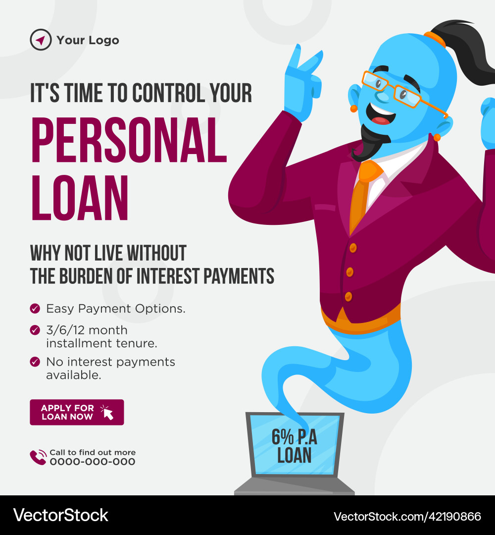 Banner design of control your personal loan Vector Image