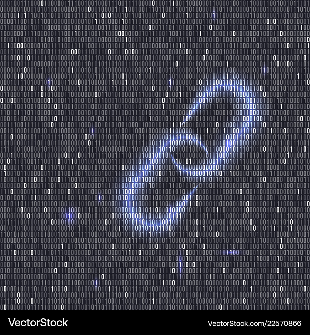 Blockchain hyperlink symbol binary code Royalty Free Vector