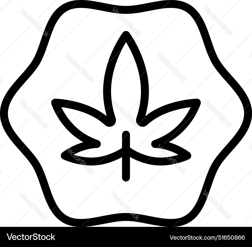 Cannabis or hemp logo template simple line art Vector Image