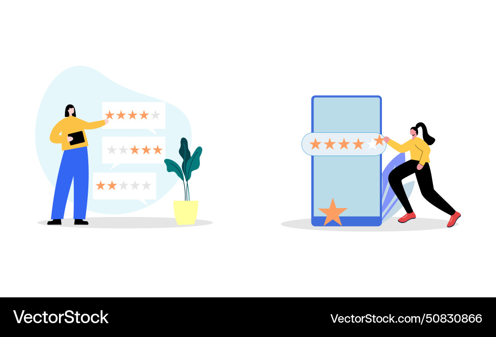 Feedback and review concept Royalty Free Vector Image