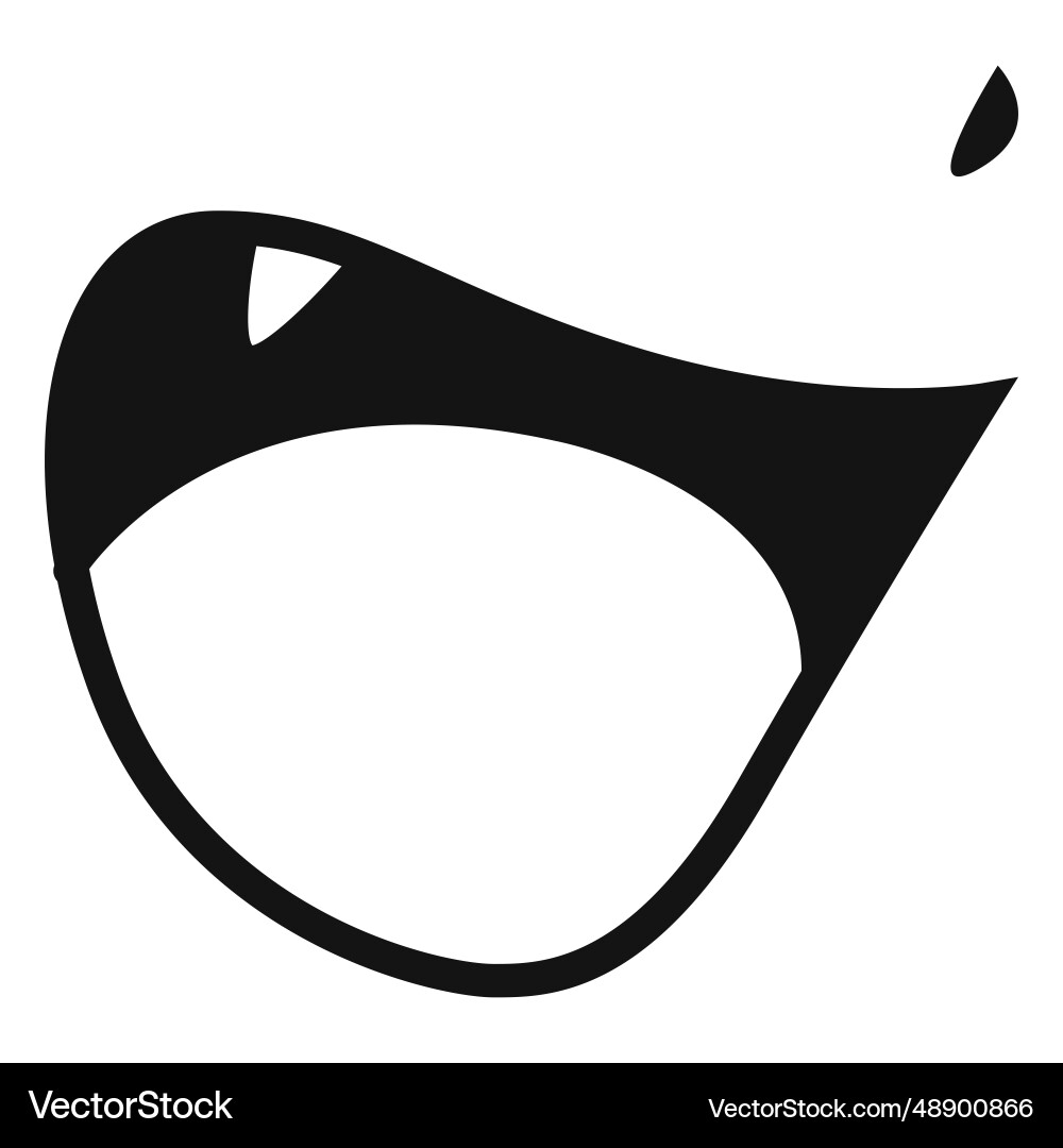 Laughing mouth with canine cut out Royalty Free Vector Image