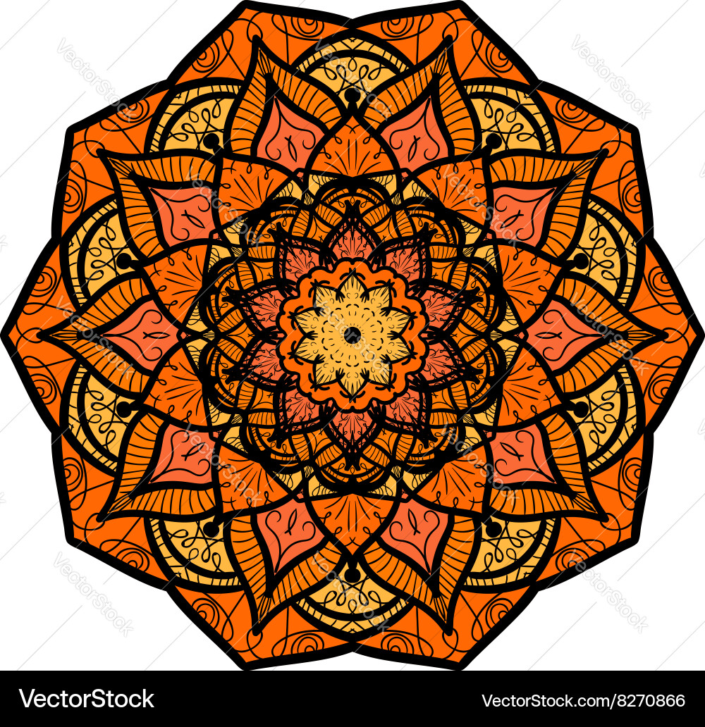 Mandala line template Royalty Free Vector Image