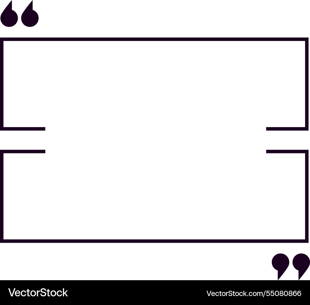 Minimalist and elegant empty quote box Royalty Free Vector