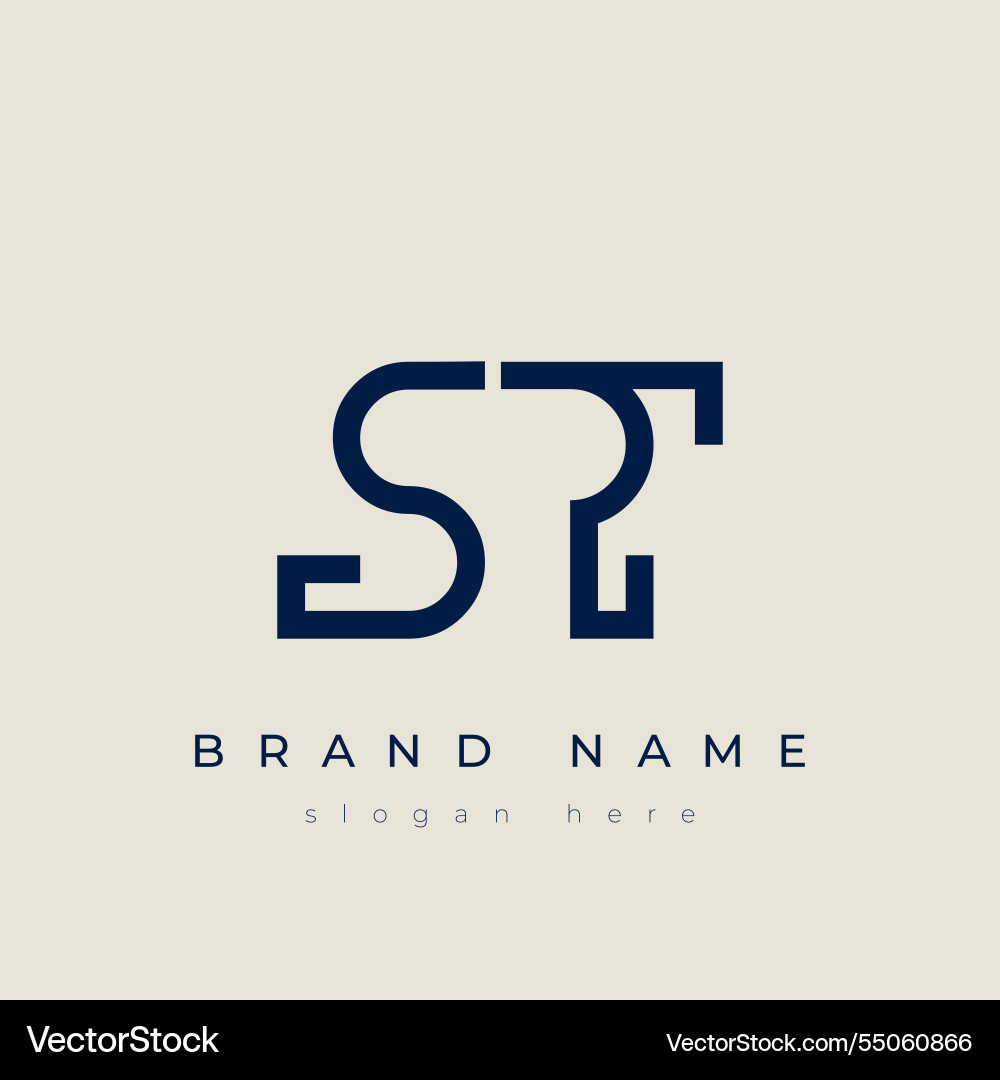 St alphabet letter icon logo Royalty Free Vector Image