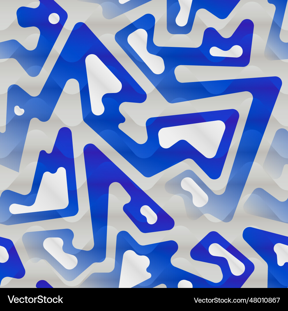 Abstract blue geometric seamless pattern Vector Image