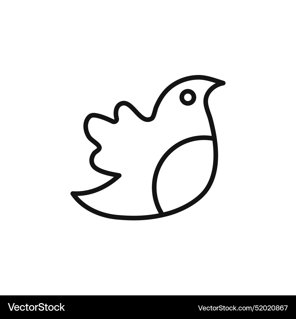 Bird icon outline collection in black Royalty Free Vector