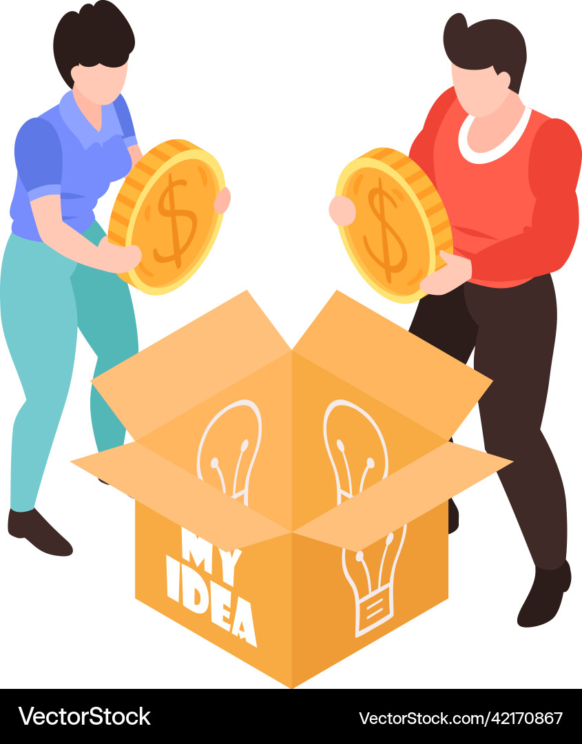 Crowdfunding Investment Box Royalty Free Vector Image