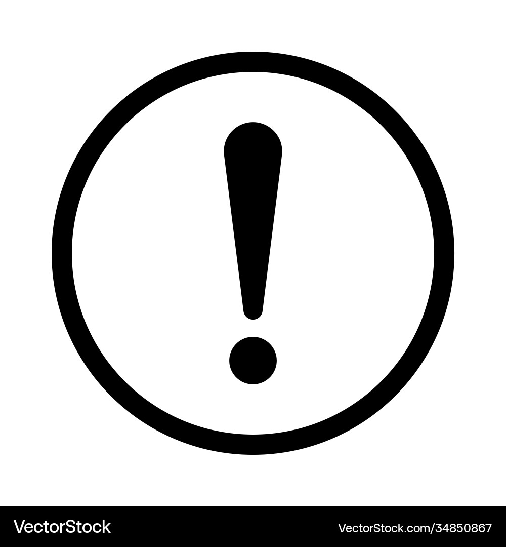 Exclamation Mark in Circle - Warning Icon Vector Image