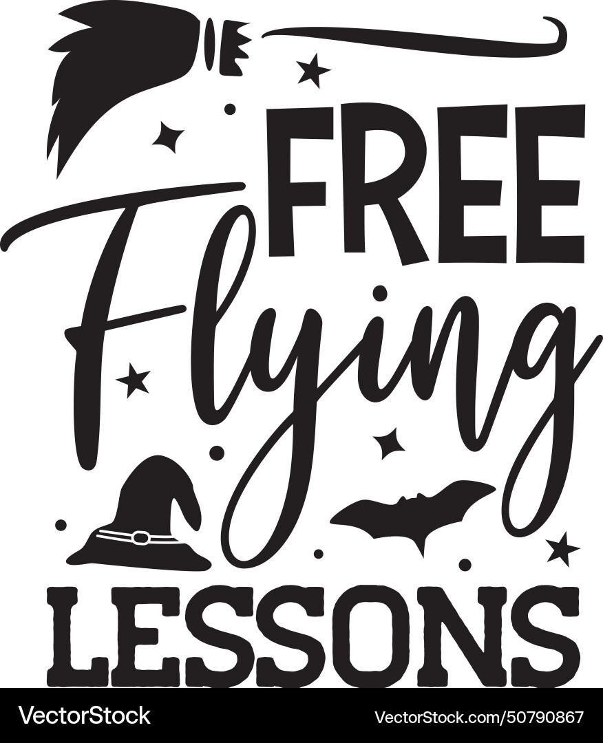 Free flying lessons design on white background Vector Image