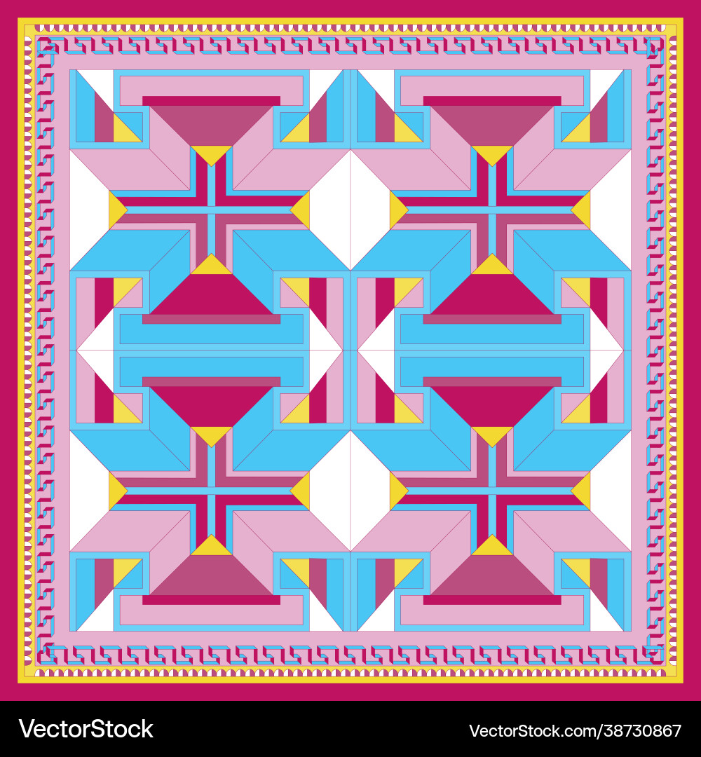Geometric Silk Scarf Royalty Free Vector Image