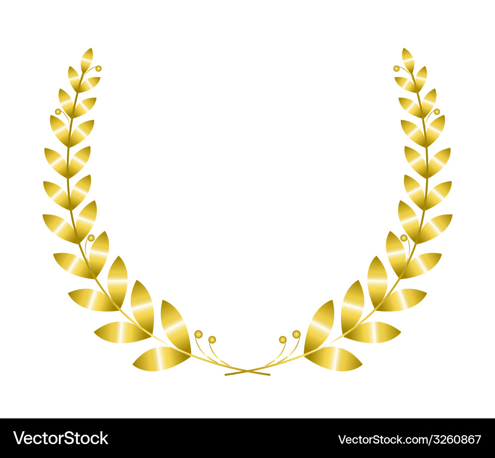 Golden laurel wreath Royalty Free Vector Image