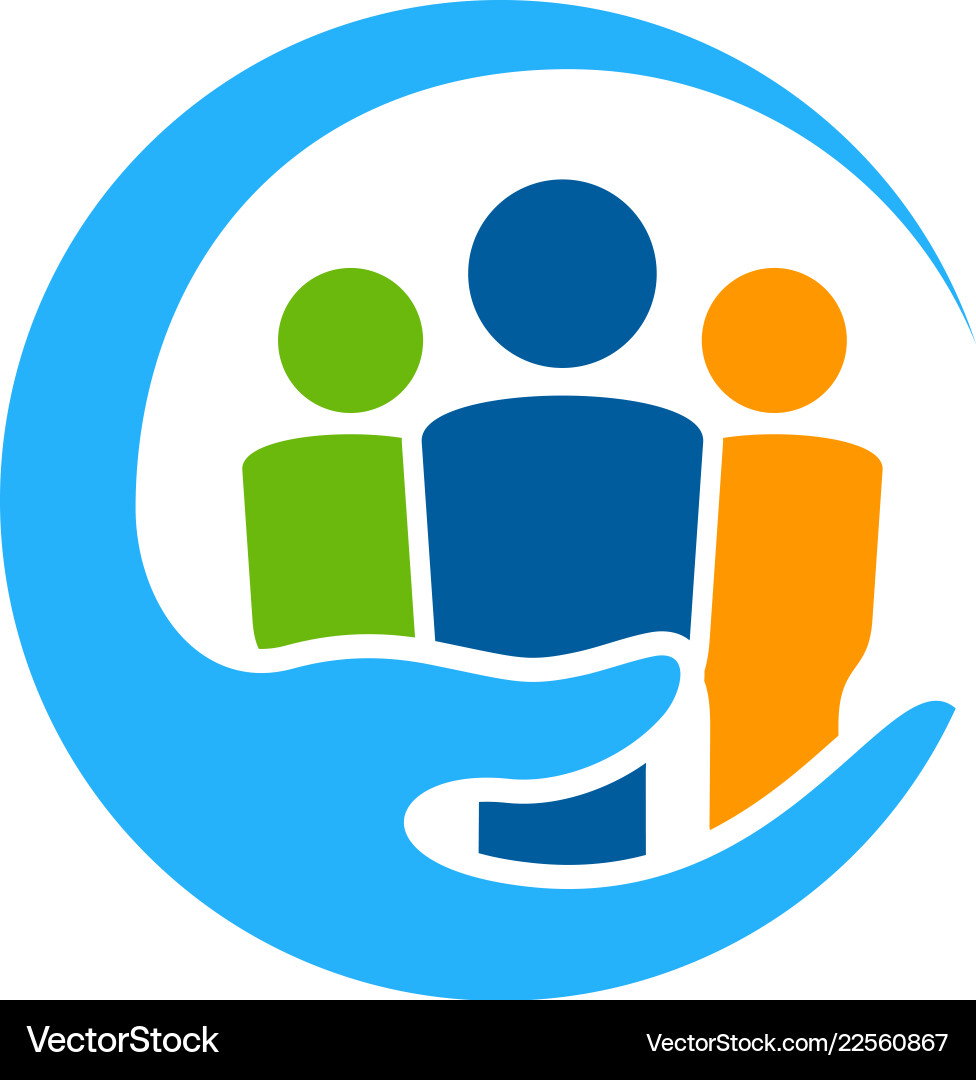 Group care logo icon design Royalty Free Vector Image
