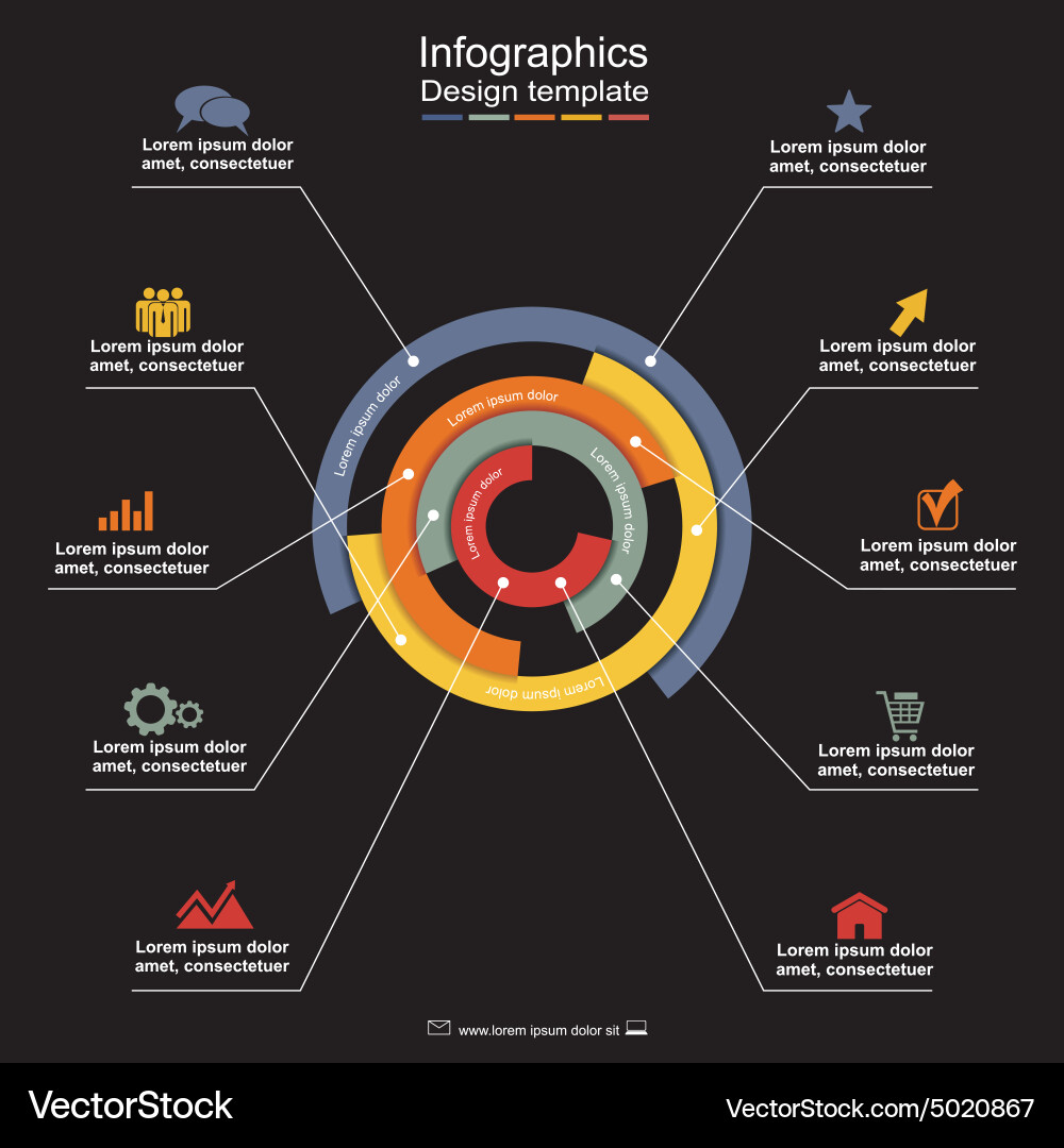 Infographic report template with lines and icons Vector Image