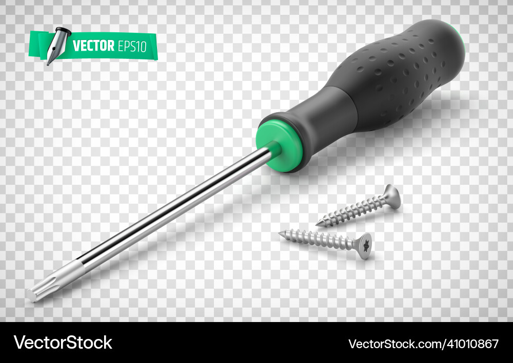 Realistic screwdriver Royalty Free Vector Image