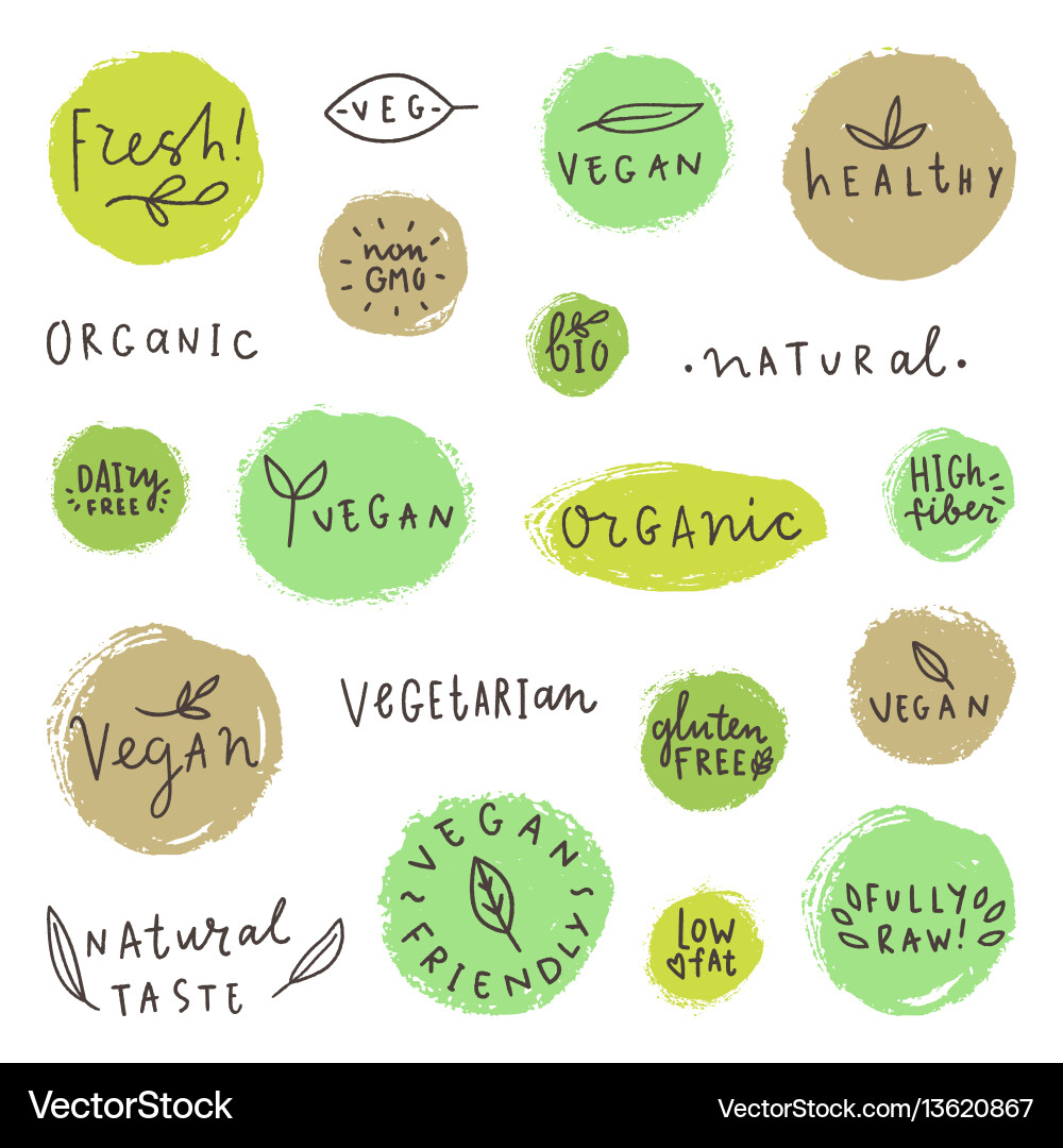 Set og vegan signs Royalty Free Vector Image - VectorStock