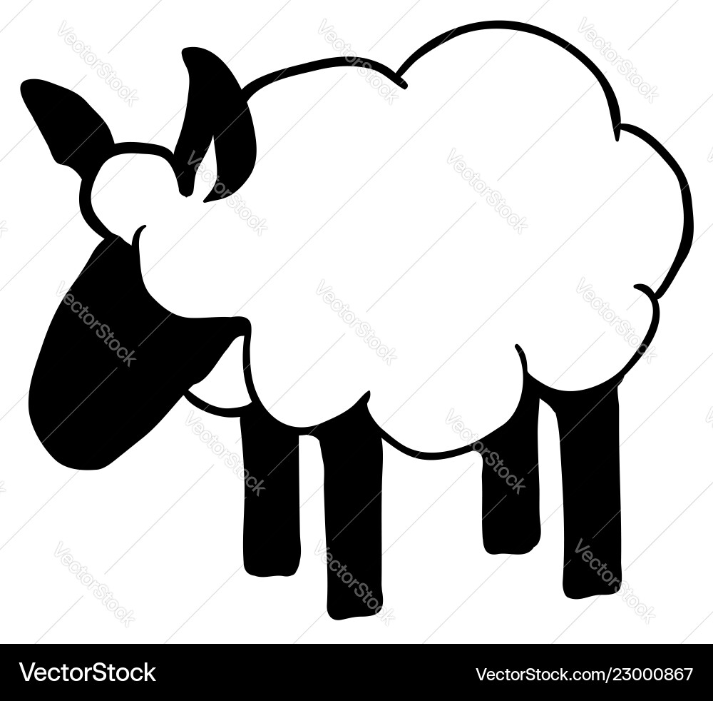 Sheep stencil Royalty Free Vector Image - VectorStock